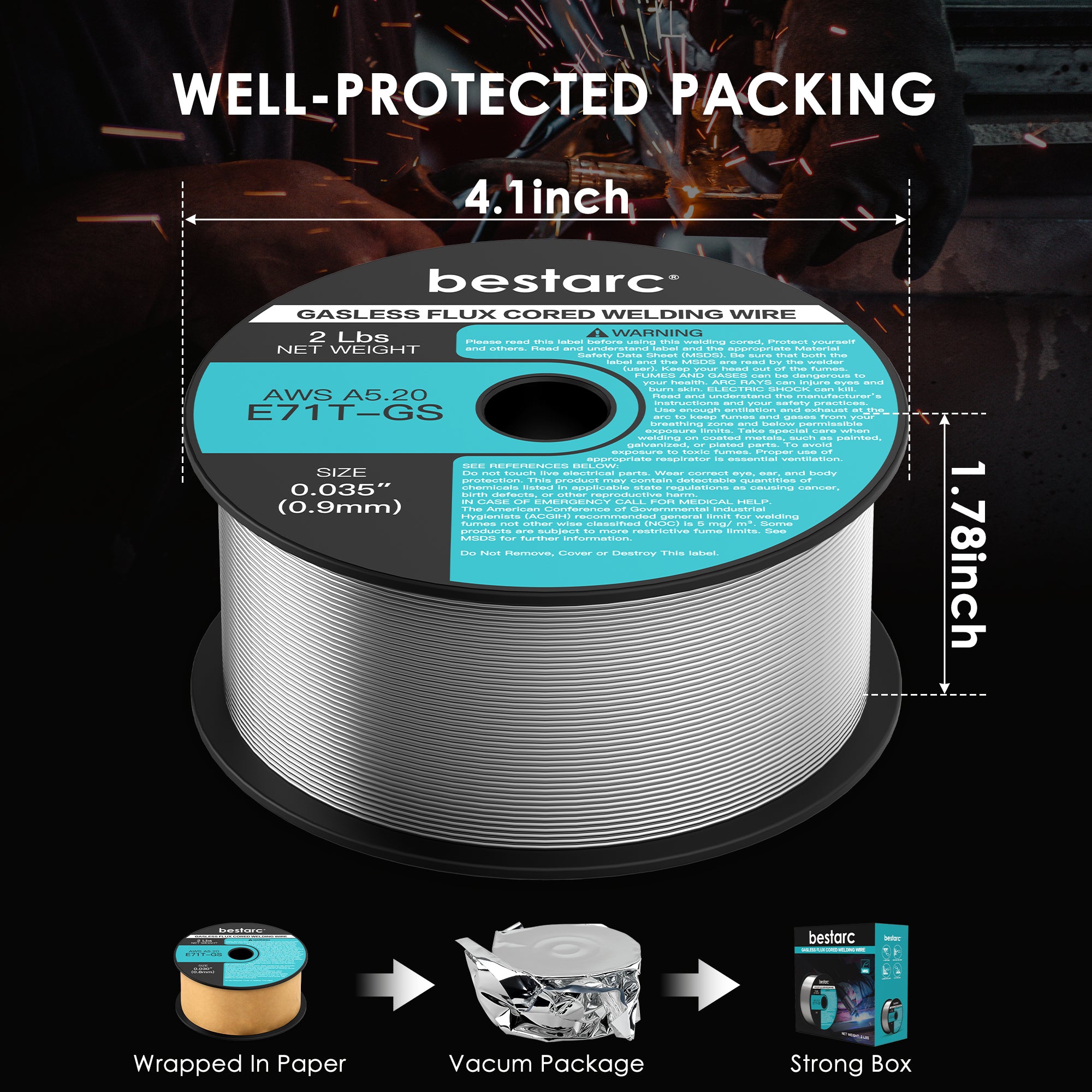Bestarc 0.035” E71T-GS Gasless MIG Wire | Mild Steel Welding Wire – BESTARC