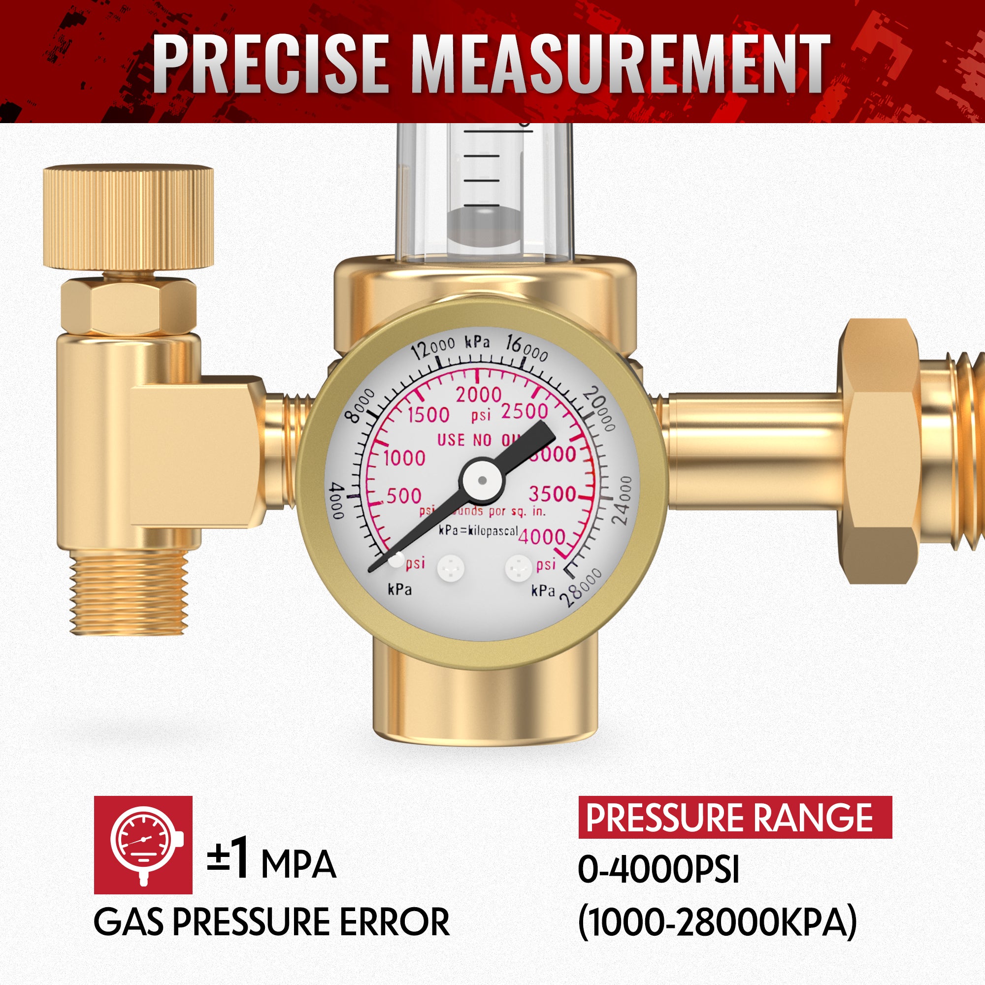Argon CO2 Flow Meter Gas Regulator with 8.2FT Gas Hose for MIG TIG Wel ...