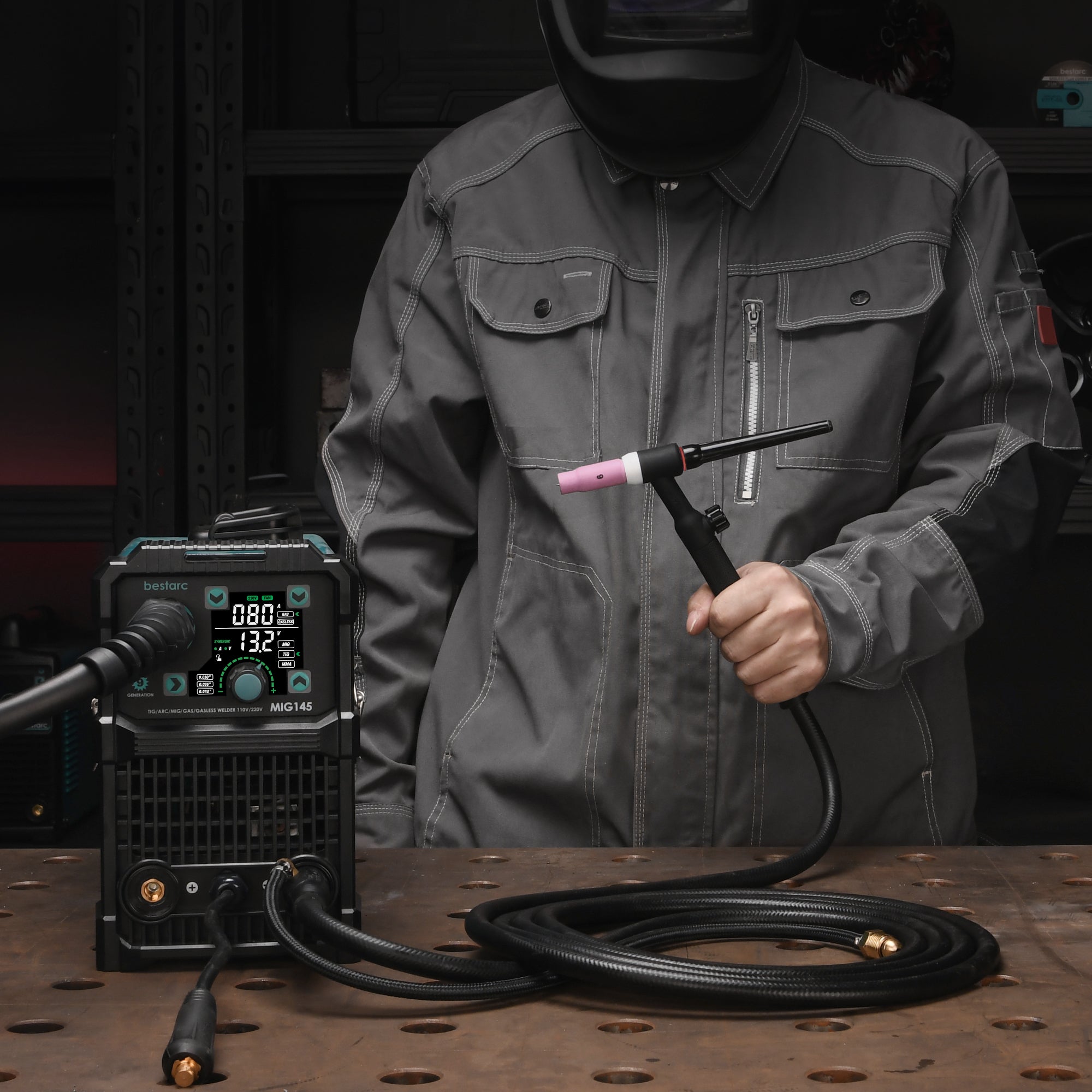 13FT 150Amp WP-17FV Argon Air Cooled Lift TIG Torch for MIG145/MIG165 ...